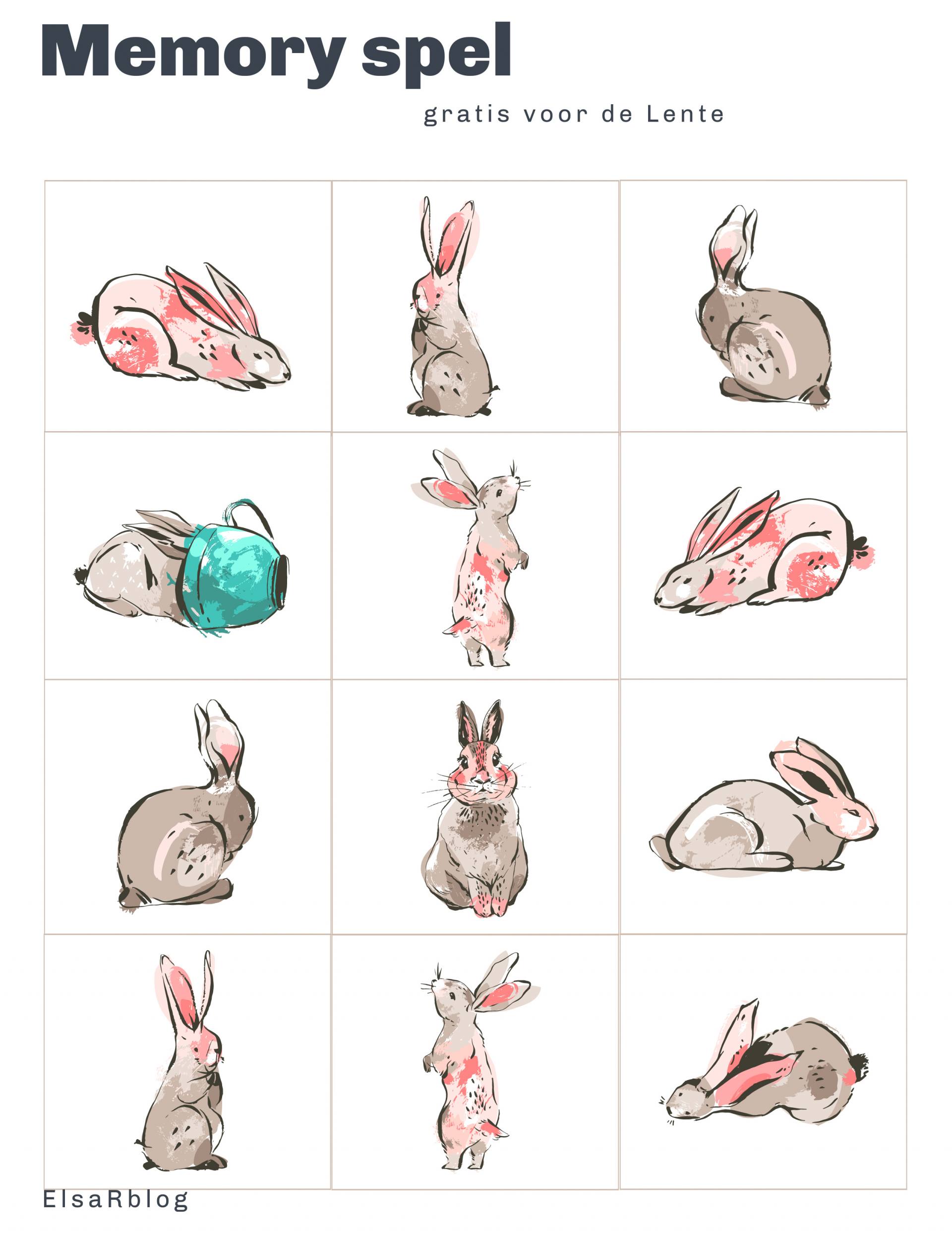 Het spel memory gratis voor de Lente – ElsaRblog